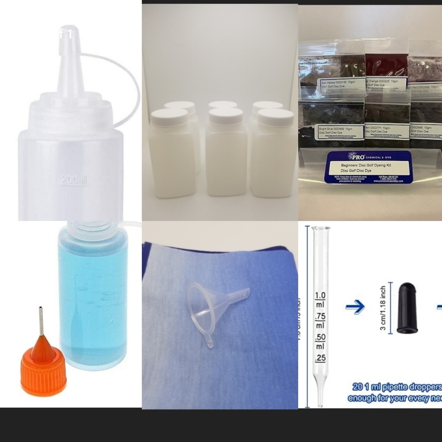 Dyers Supply Kit-Includes PCAD starter kit, 6 4oz oblong hdpe plastic ...