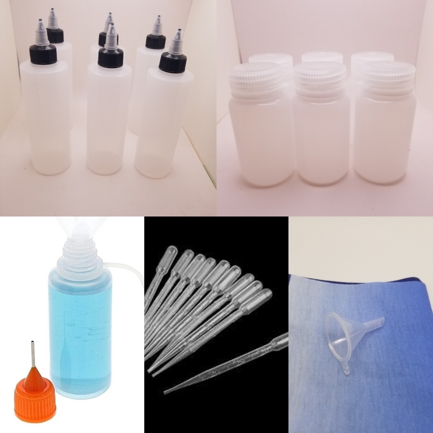 Dyers Supply Kit Containers Only-Includes 6-4oz hdpe twist lock bottles ...