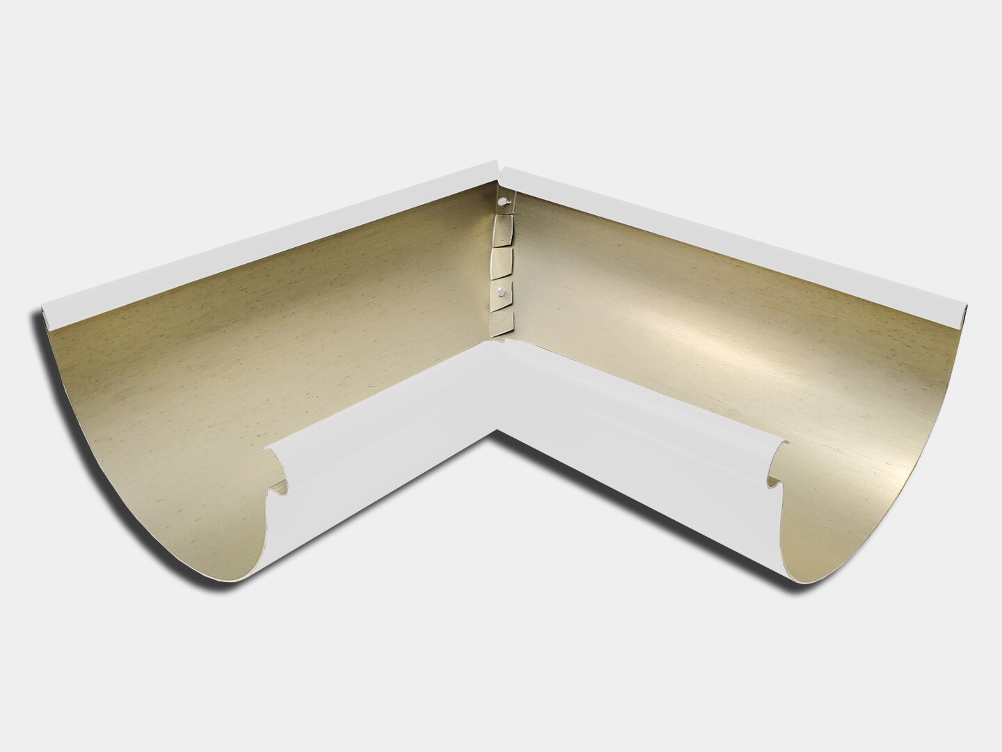 Aluminum 0.027" Half Round Gutter Inside Miter