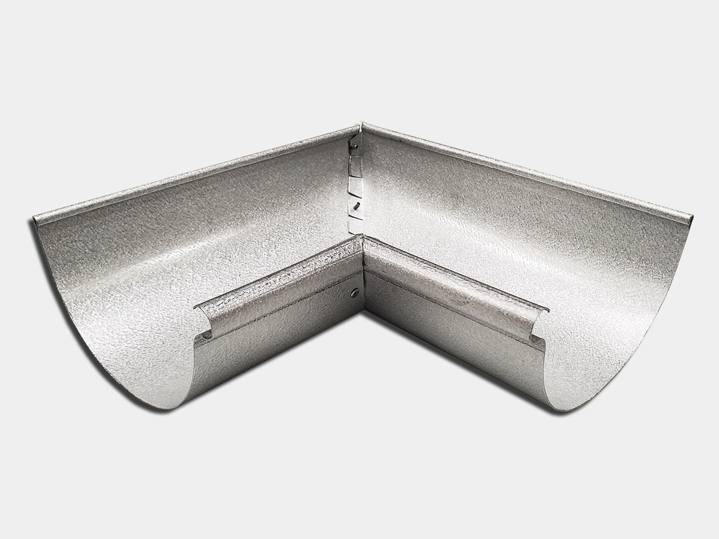 Reverse Bead Half Round Galvalume Inside Gutter Miter