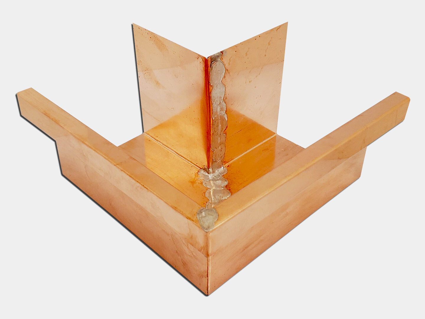 Copper Commercial Box Gutter Outside Miter - 90° / 45°
