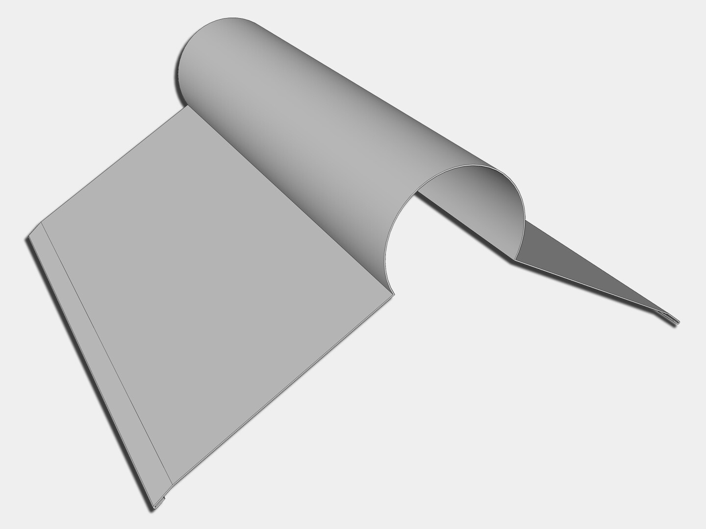 Galvalume Ridge Roll Roof Flashing Metal Cap - 24 Gauge