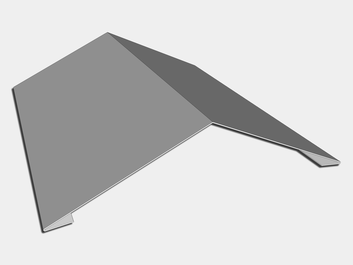 Galvalume Ridge Cap Roof Flashing Metal Cap - 24 Gauge