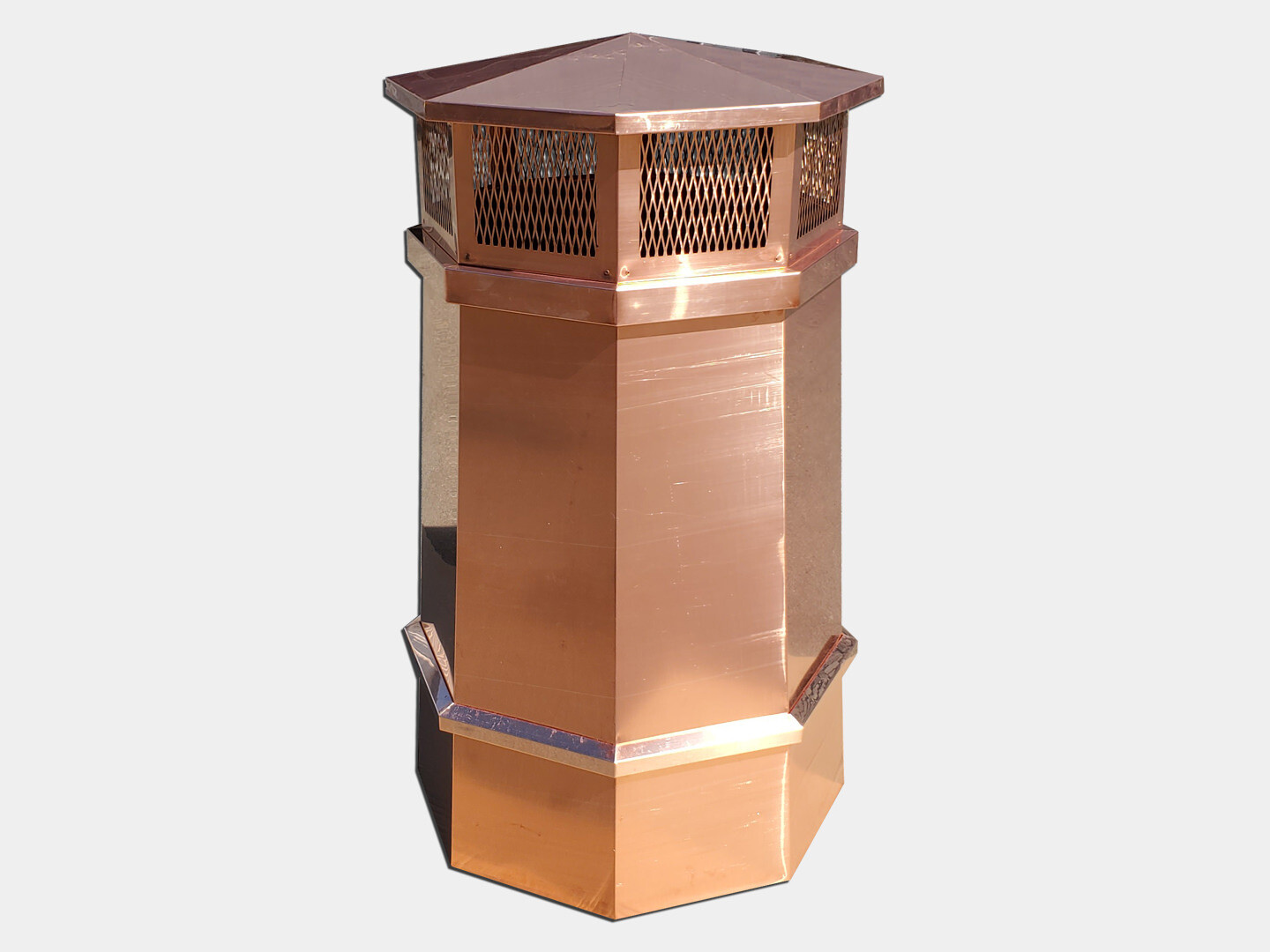Octagonal Chimney Pot / Top - Copper, Aluminum, Steel