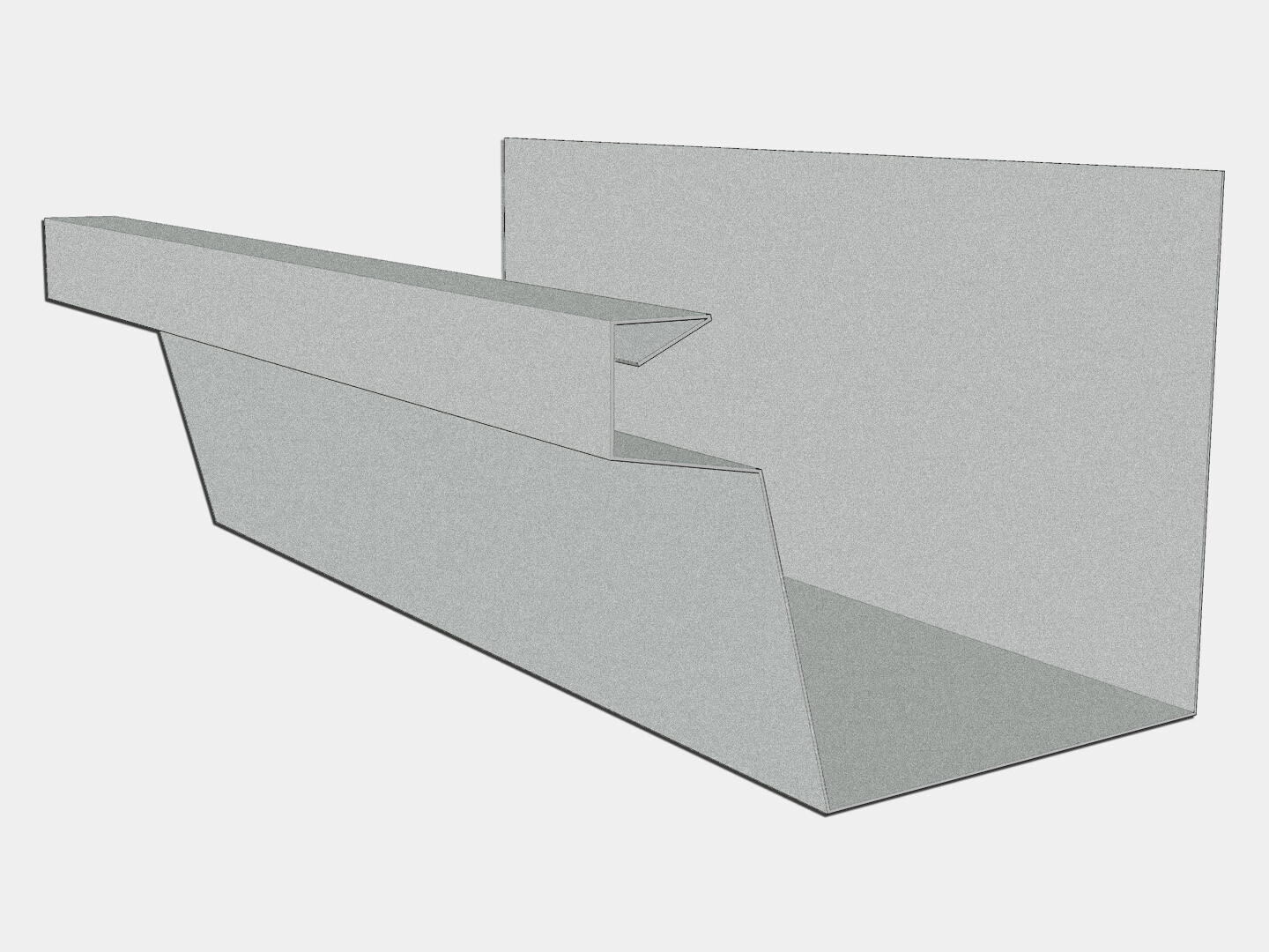 24 Gauge Galvalume Industrial Box Gutter - 10' & 20'