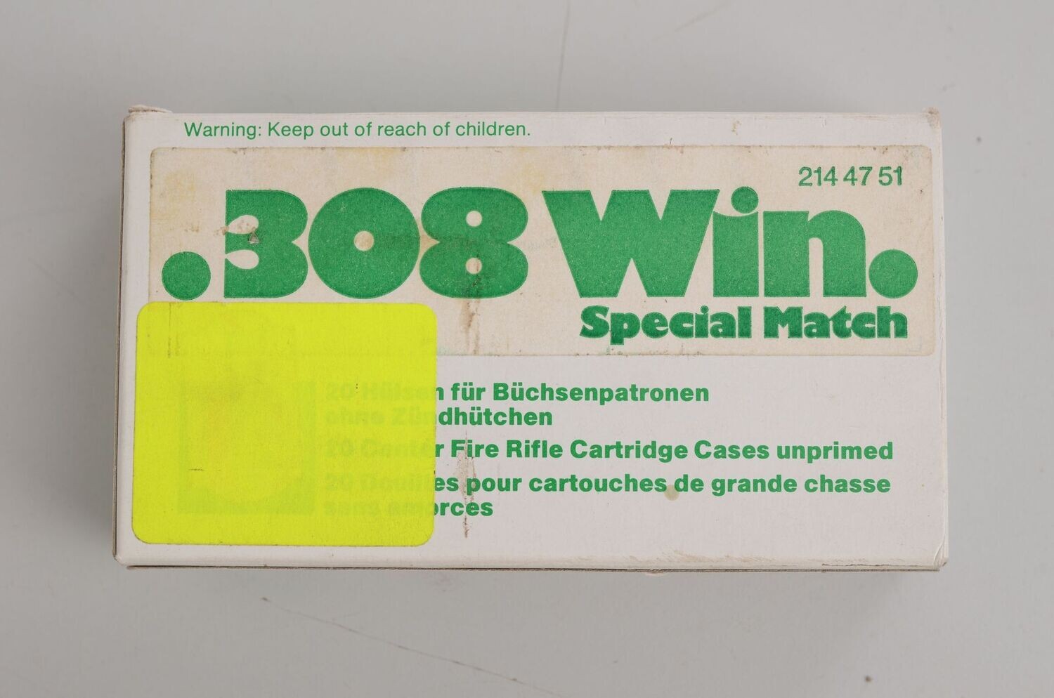 RWS 308 WIN SPECIAL MATCH CARTRIDGE CASE WITHOUT PRIMER