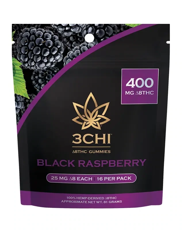 3Chi: Black Raspberry Delta 8 THC Gummies 400mg | Shop - Nurse Wellness