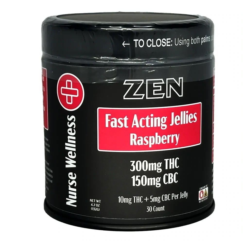 Nurse Wellness: 10mg Delta 9 THC & 5mg CBC Zen Raspberry 30ct Gummies ...