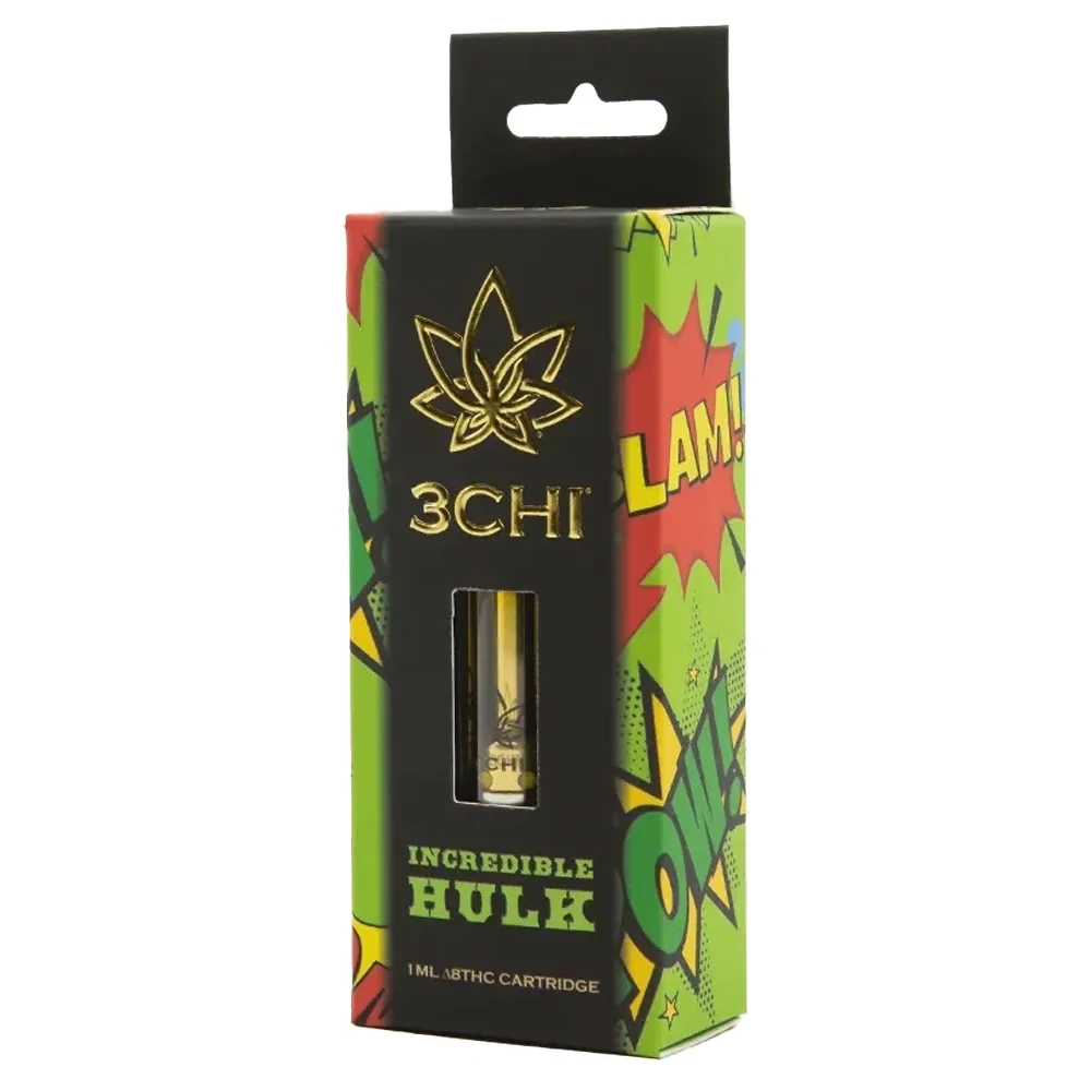 3Chi: Incredible Hulk Sativa Hybrid Delta 8 THC Vape Cartridge 1g ...