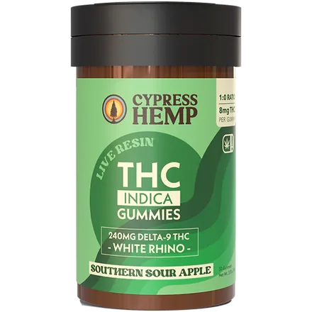 Cypress Hemp: Live Resin White Rhino 8mg THC Southern Green Apple ...