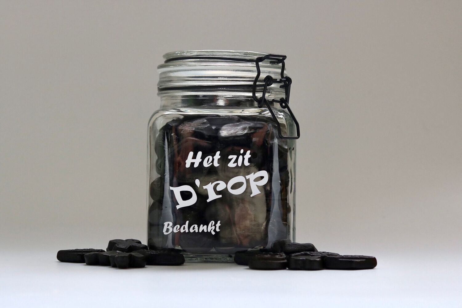 Het zit d'rop snoeppot| afscheid| schooljaar| Bedankje