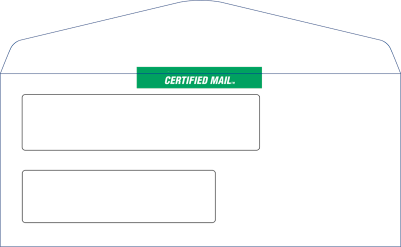 #10 DOUBLE WINDOW CERTIFIED MAIL ENVELOPES