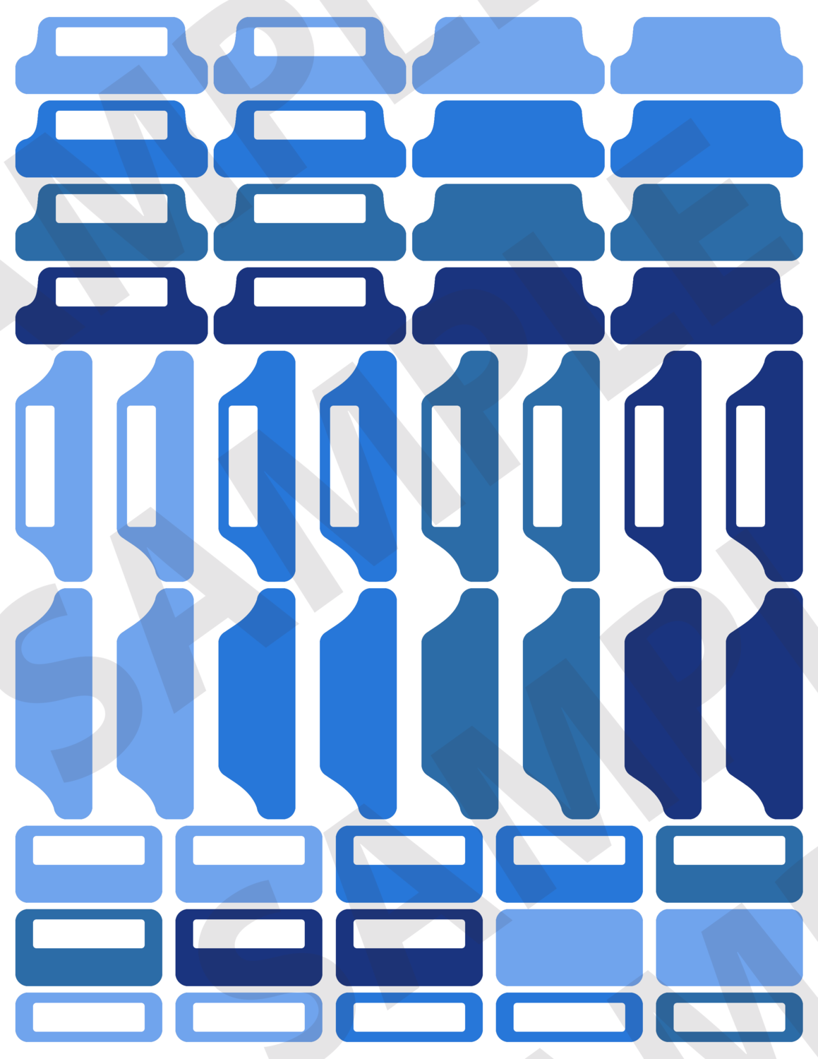 Blue - Assorted Tabs