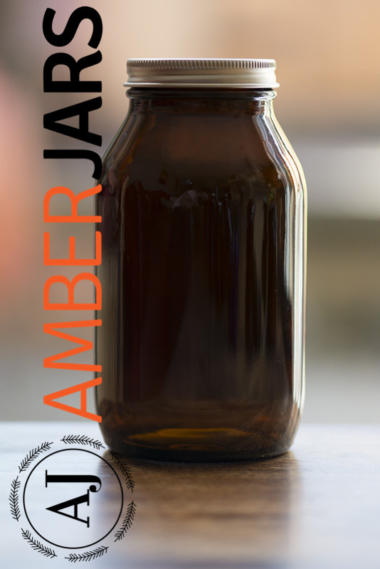 500ml Amber Glass bottle Jar - Aluminium Lid - Amber Glass Jars ...