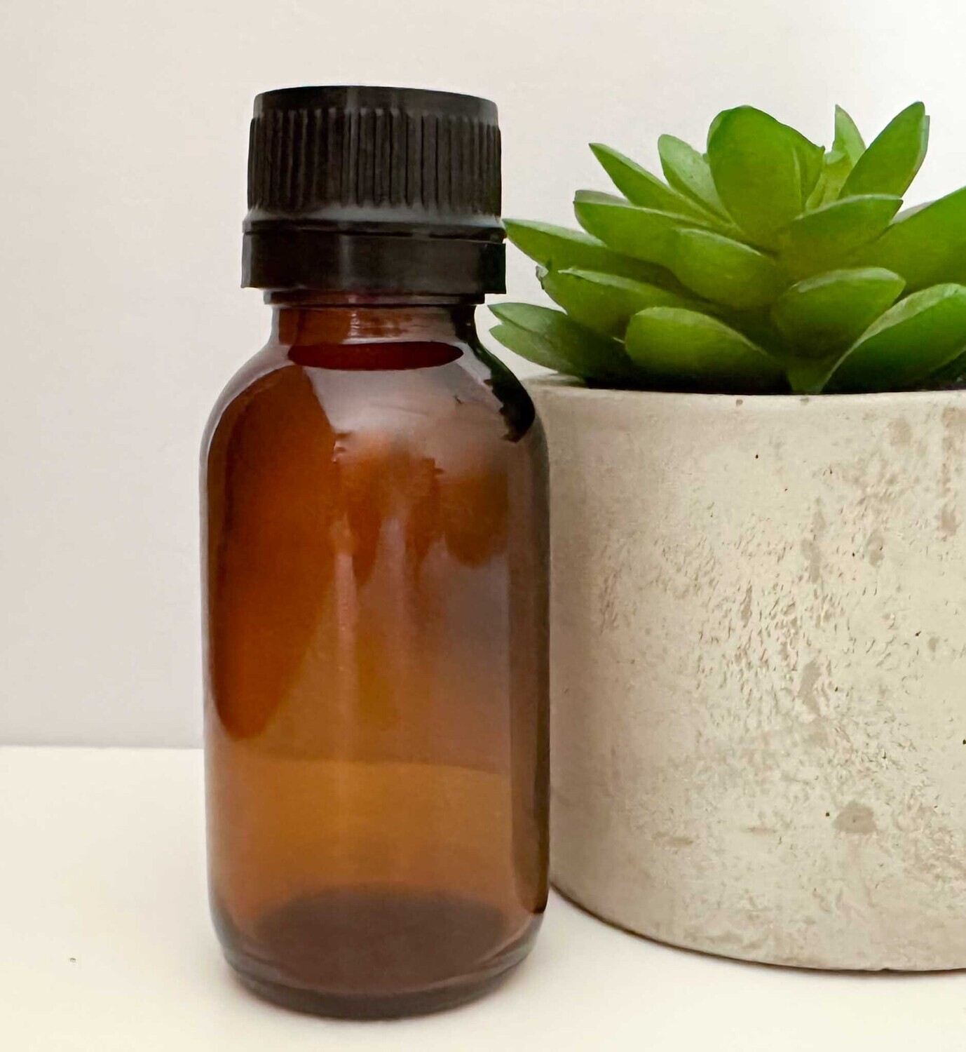 50ml Amber Glass Bottle with Tamper evident Black Cap - Amber Glass ...