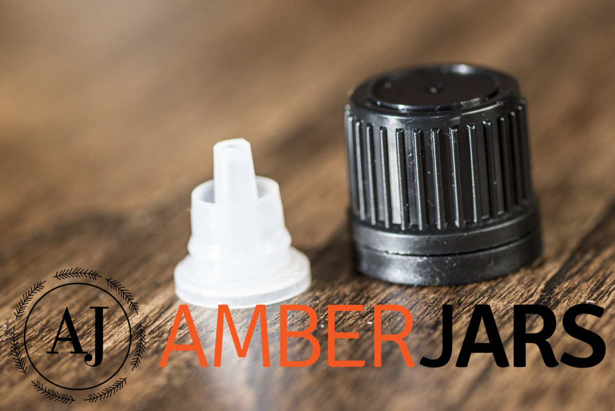 Tamper Evident black Cap with Drippper insert - Amber Glass Jars ...