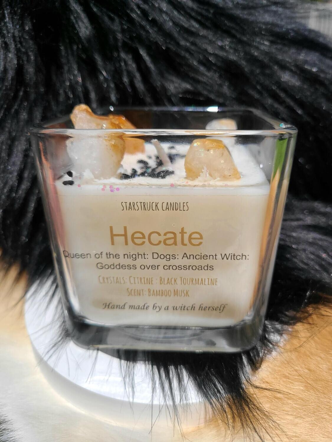 Hecate Goddess, Crystal Candle