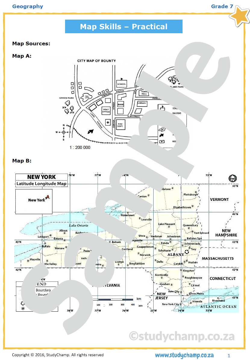 Grade 7 Geography Mid-year Exam Revision: Map Skills
