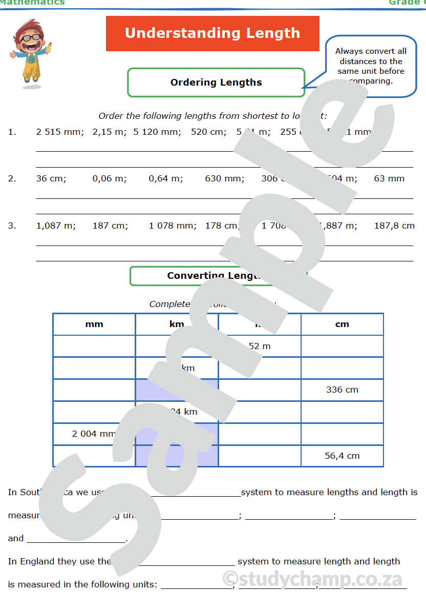 Grade 6 Maths Workbook: Measurement - Length