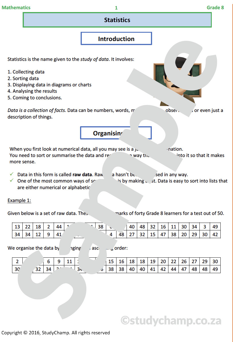Grade 8 Mathematics Workbook: Statistics