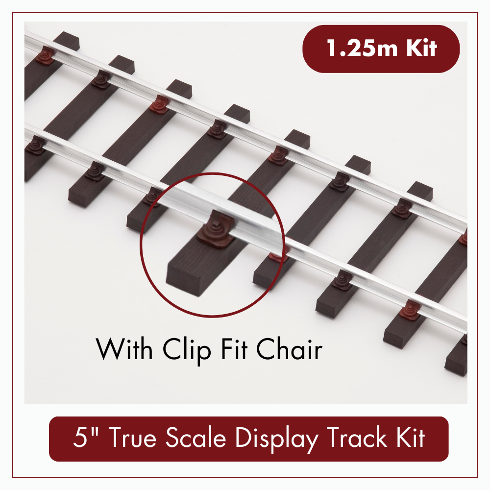 1.25m (4ft) - 5" Gauge True Scale Display Track Kit with 16mm ( 5/8" x ...