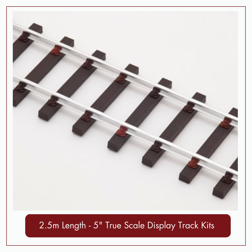 2.5m (8ft) - 5" Gauge True Scale Display Track Kit with 16mm ( 5/8" x 5 ...