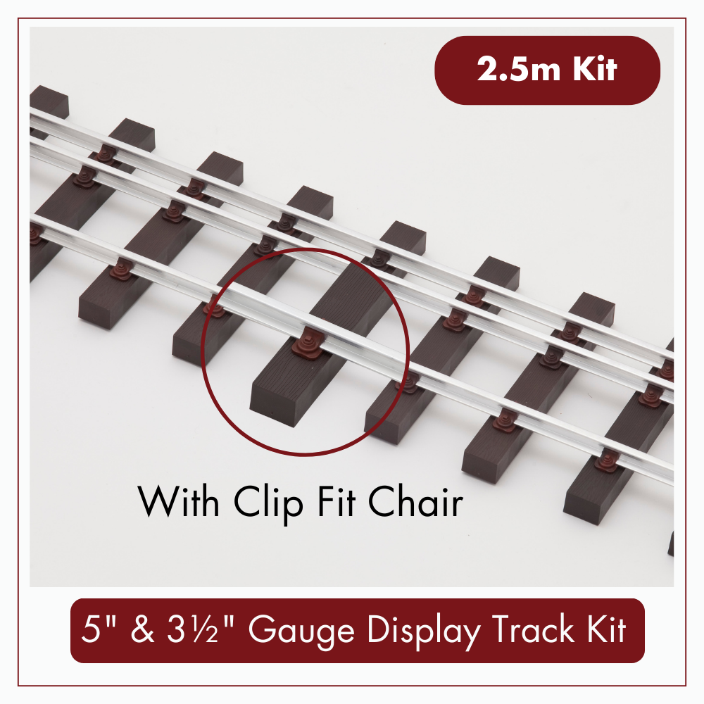 2.5m (8ft) - 5" & 3½" Gauge Display Track Kit with 16mm ( 5/8" x 5/8 ...