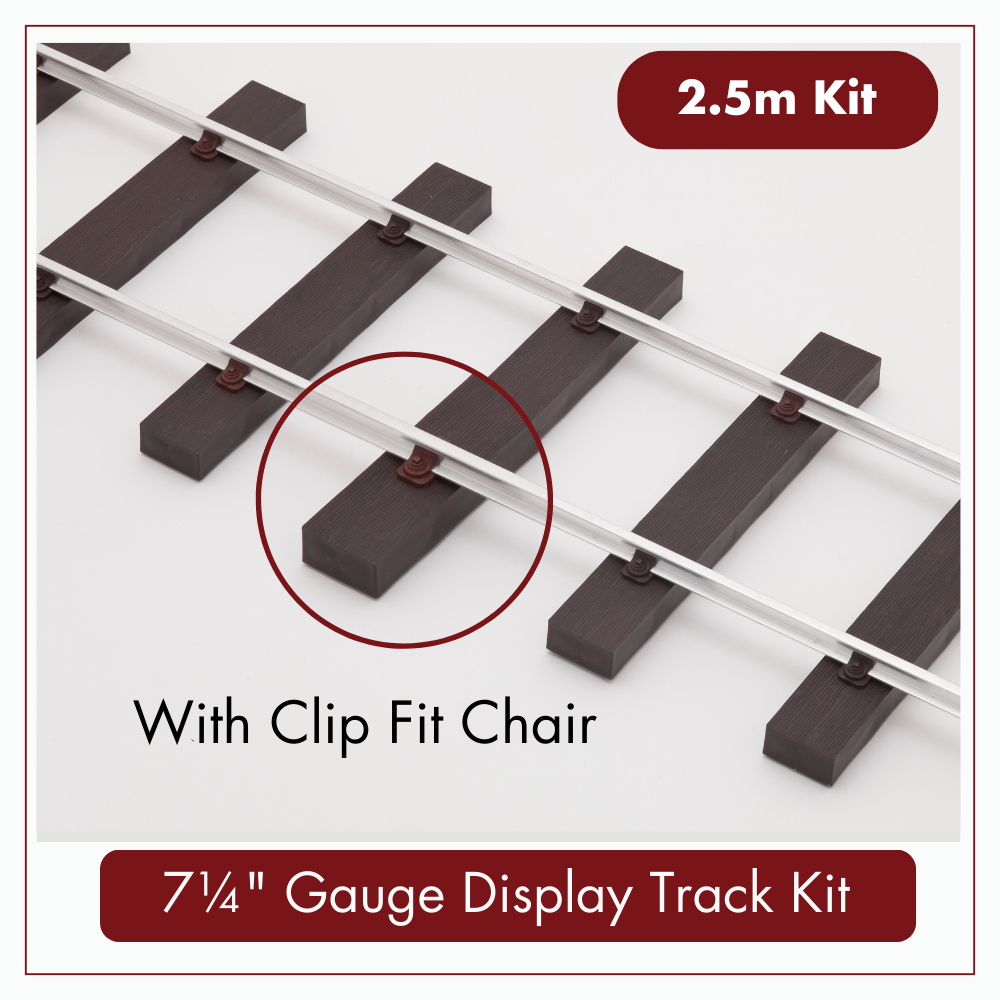 2.5m (8ft) - 7¼" Gauge Display Track Kit with 16mm ( 5/8" x 5/8 ...