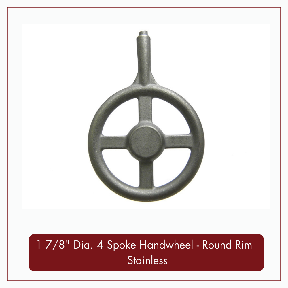 1 7/8" Dia 4 Spoke Handwheel - Round Rim