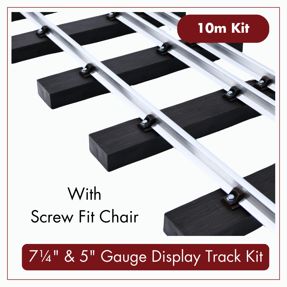 10m (32ft) - 7¼" & 5" Gauge Track Kit with 21mm (2lb/yard) Aluminium Rail
