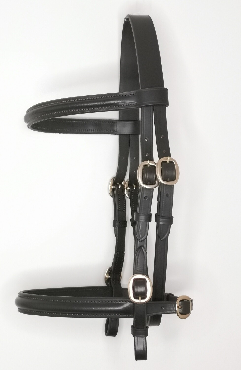 In-Hand show bridle Raised- Havana Brown - SMALL PONY