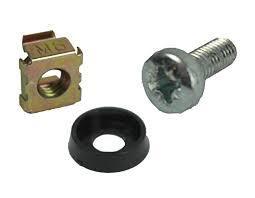 10 Pack-Rack Mount Cage Square Nuts w/ Screws Plus Bushing