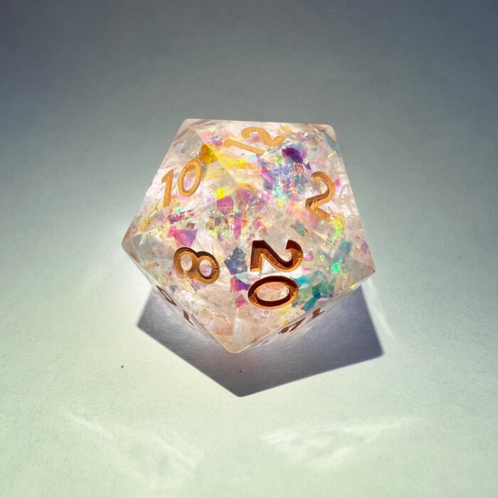 Crystal Glimmer Custom Dice - Eternity TTRPG