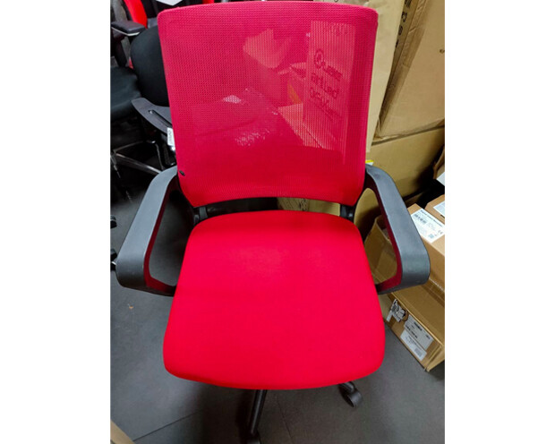 (Sale) Ofix Deluxe-8 Mid Back Mesh Chair (Red) (Backrest Mesh Shredded ...