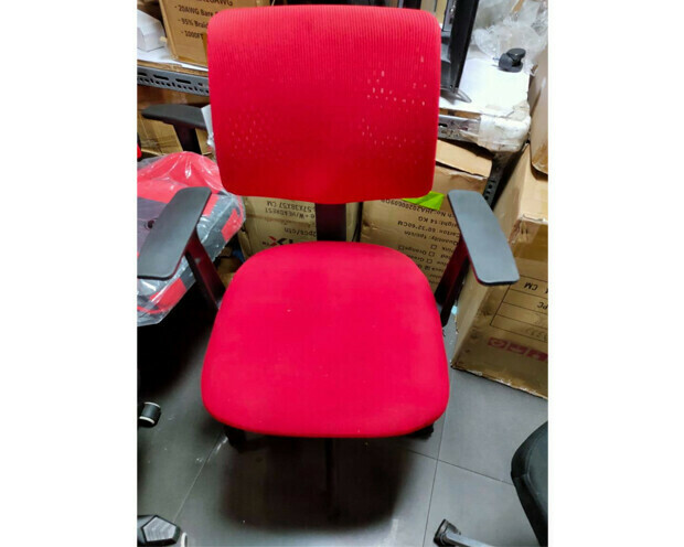 (Sale) Ofix Korean-1 Mid Back Mesh Chair (Red) (Backrest Mesh Shredded ...