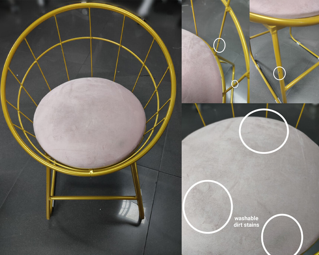 (Sale) Ofix Naya Steel Chair (Pink) (Scratches/Light Dirt Stains)