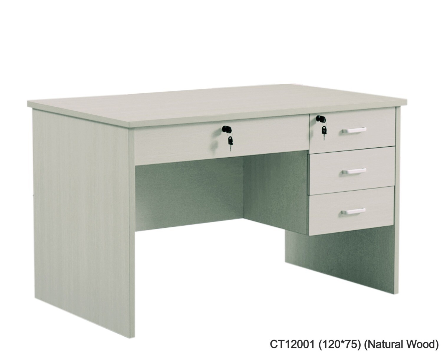 Ofix CT12001 (120*75) Office Table (Natural Wood, Grey, White)