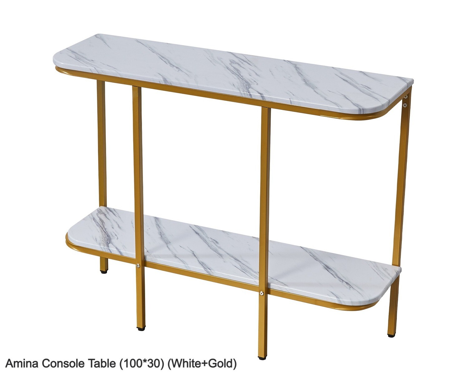 Ofix Amina Console Table (100*30) (White+Gold)