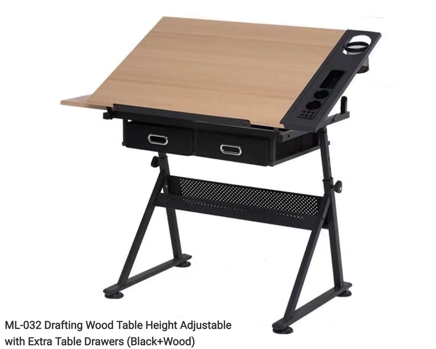 Ofix ML-032 Drafting Wood Table Height Adjustable with Extra Table ...
