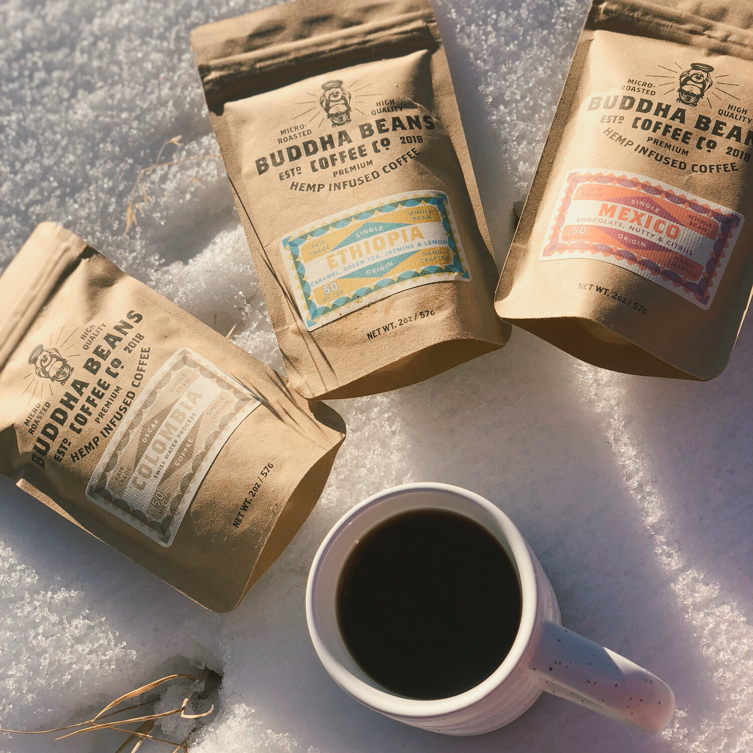 Buddha Beans CBD Artisan Coffee: Whole Bean & Ground