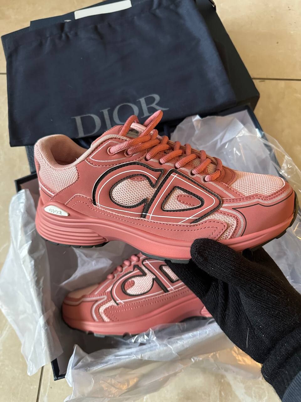 Christian Dior B30s Trainers in Pink Color
