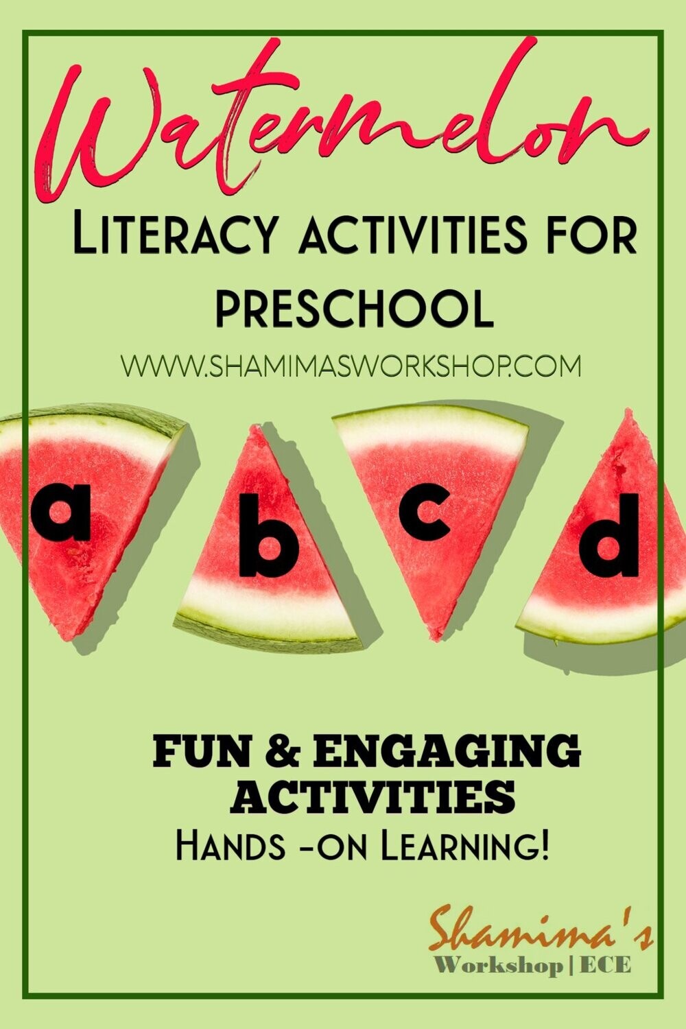 WATERMELON Literacy Activity for Preschool