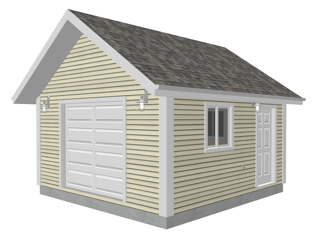 #G568 16 x 16 - 8' Garage Plan in PDF and DWG