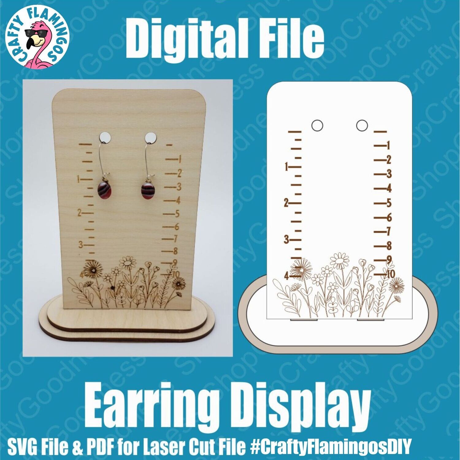 Earring Display Laser Cut File SVG Glowforge Cut File Digital Download ...