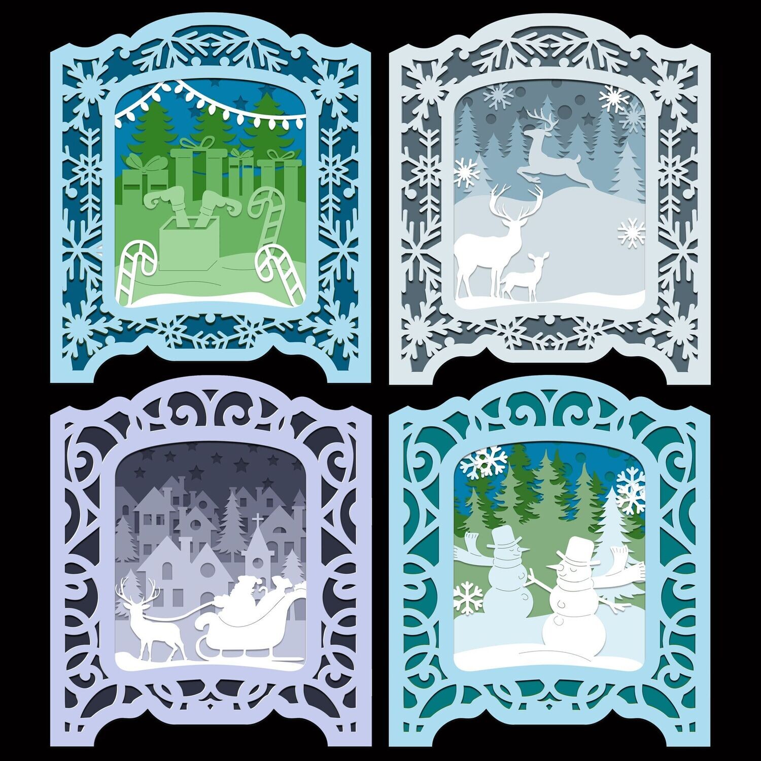 Festive Shadow Boxes SVG Cutting Files Vol I