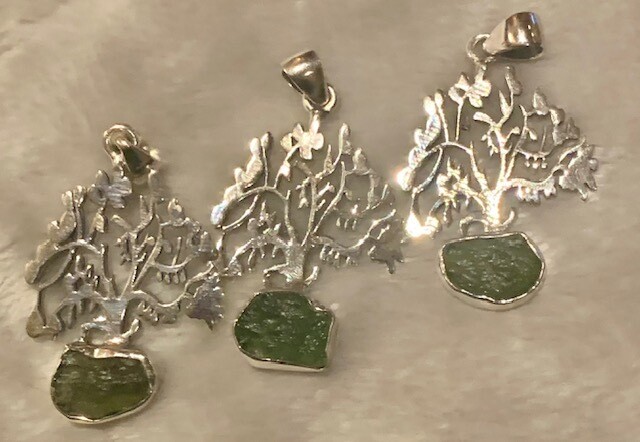 Moldavite Tree Pendant