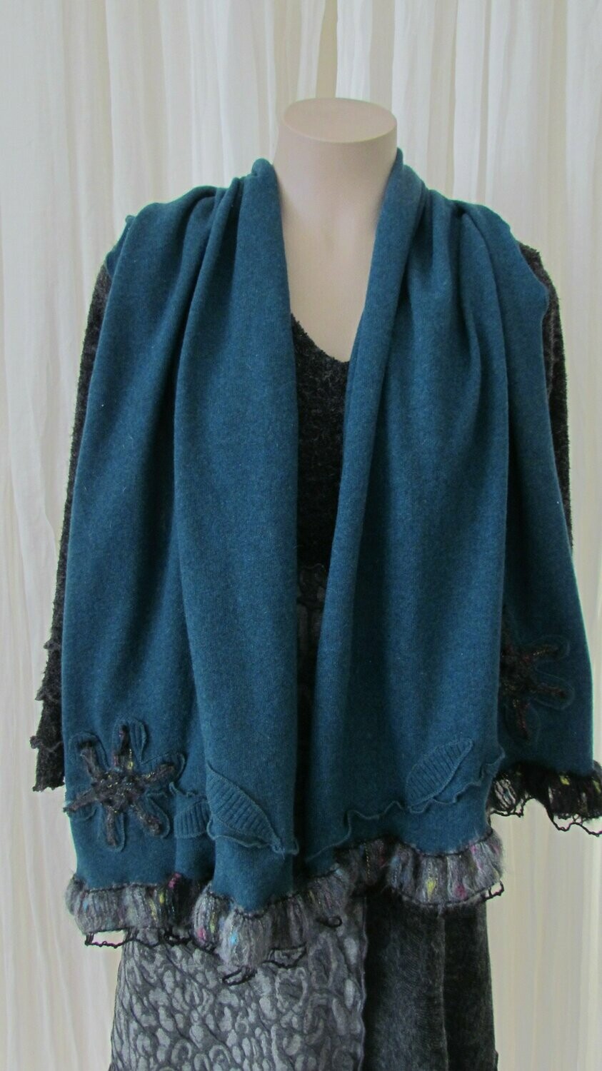 Teal Wool Shawl