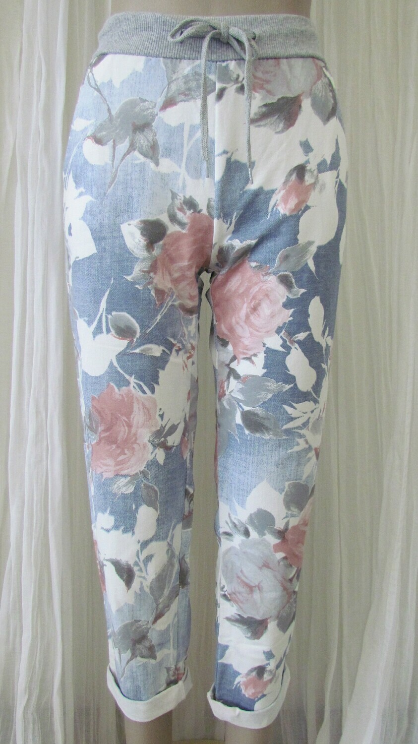 Light Denim Rose Pants