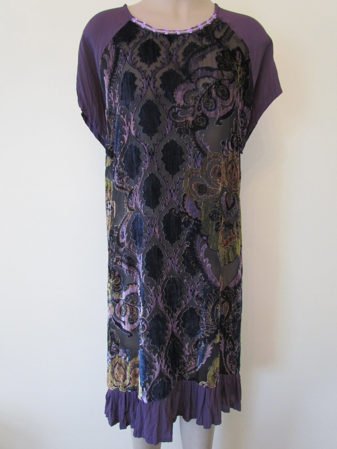 Purple velvet burnout tunic