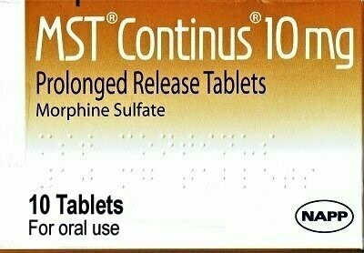 mst continus 10mg prolonged release tablets morphine